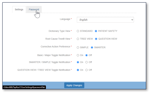 TapRooT® VI Feature Spotlight - Password Reset